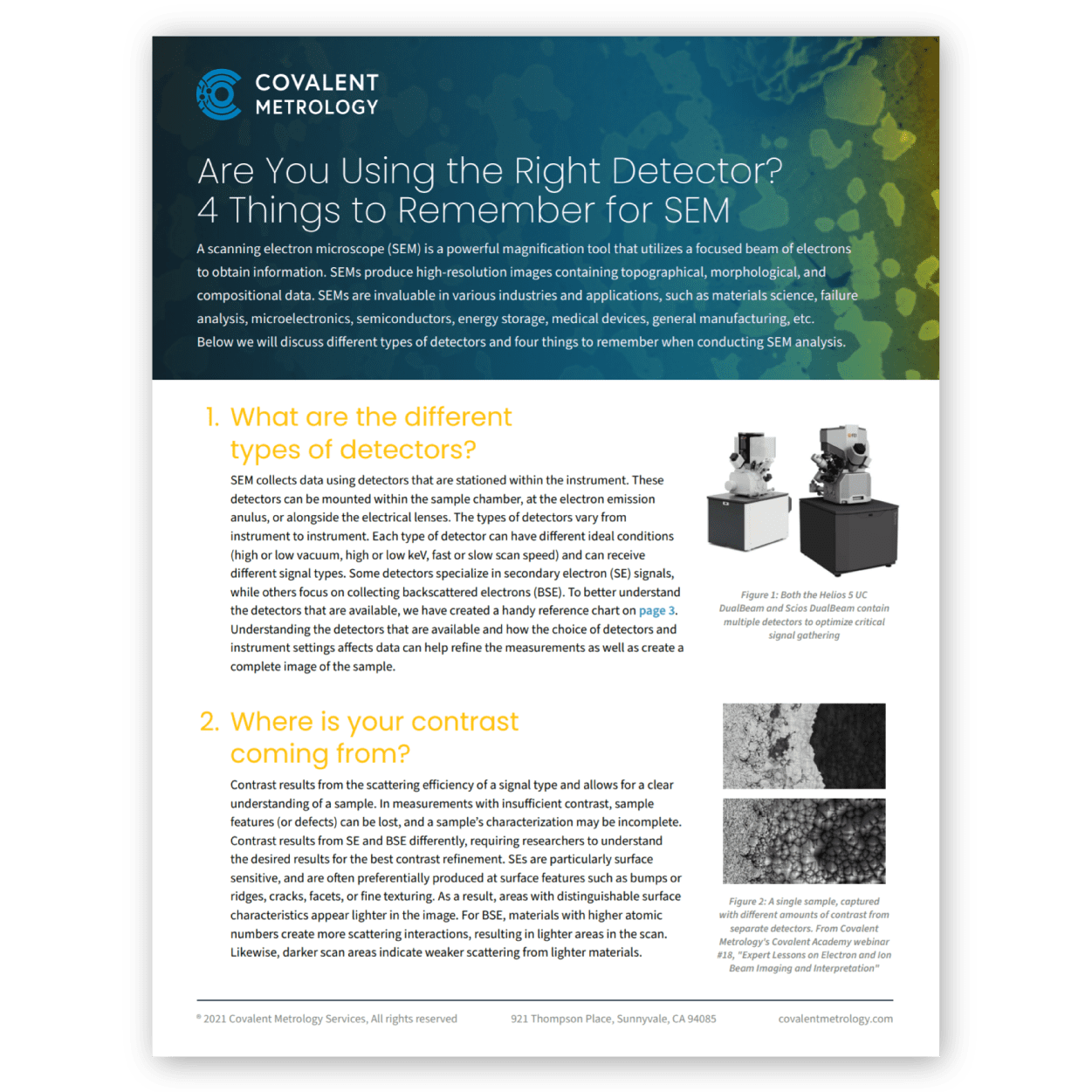 Are You Using the Right Detector? 4 Things to Remember for SEM ...